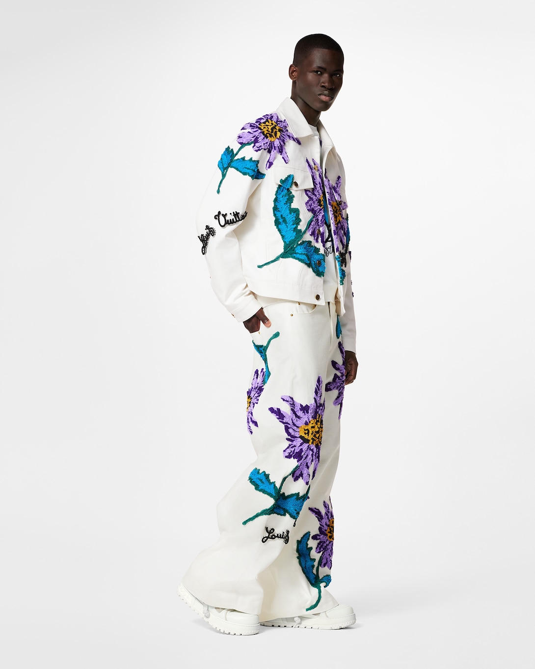 Thistle Embroidered Wavy Denim Jacket - Ready to Wear | LOUIS VUITTON