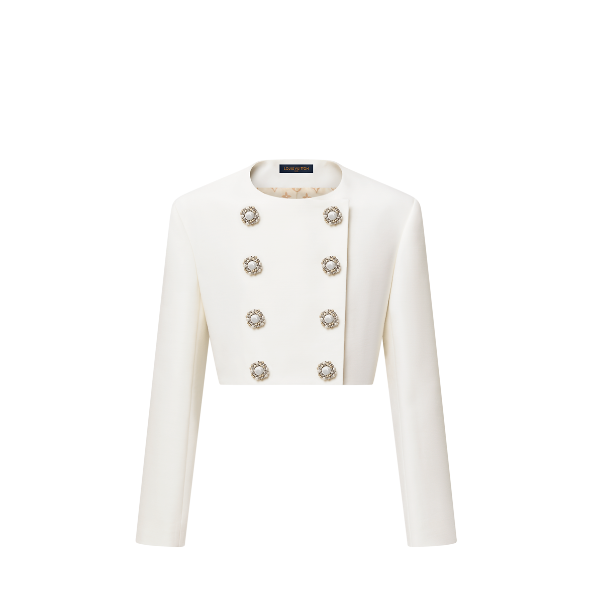 Cropped Jewel Button Mikado Jacket - Ready to Wear | LOUIS VUITTON
