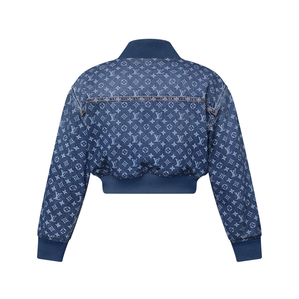 Cropped Monogram Denim Bomber Jacket - Ready to Wear | LOUIS VUITTON