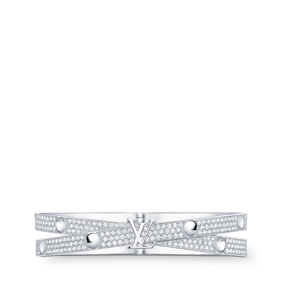 Empreinte Double Bangle, White Gold and Diamonds - Categories | LOUIS ...
