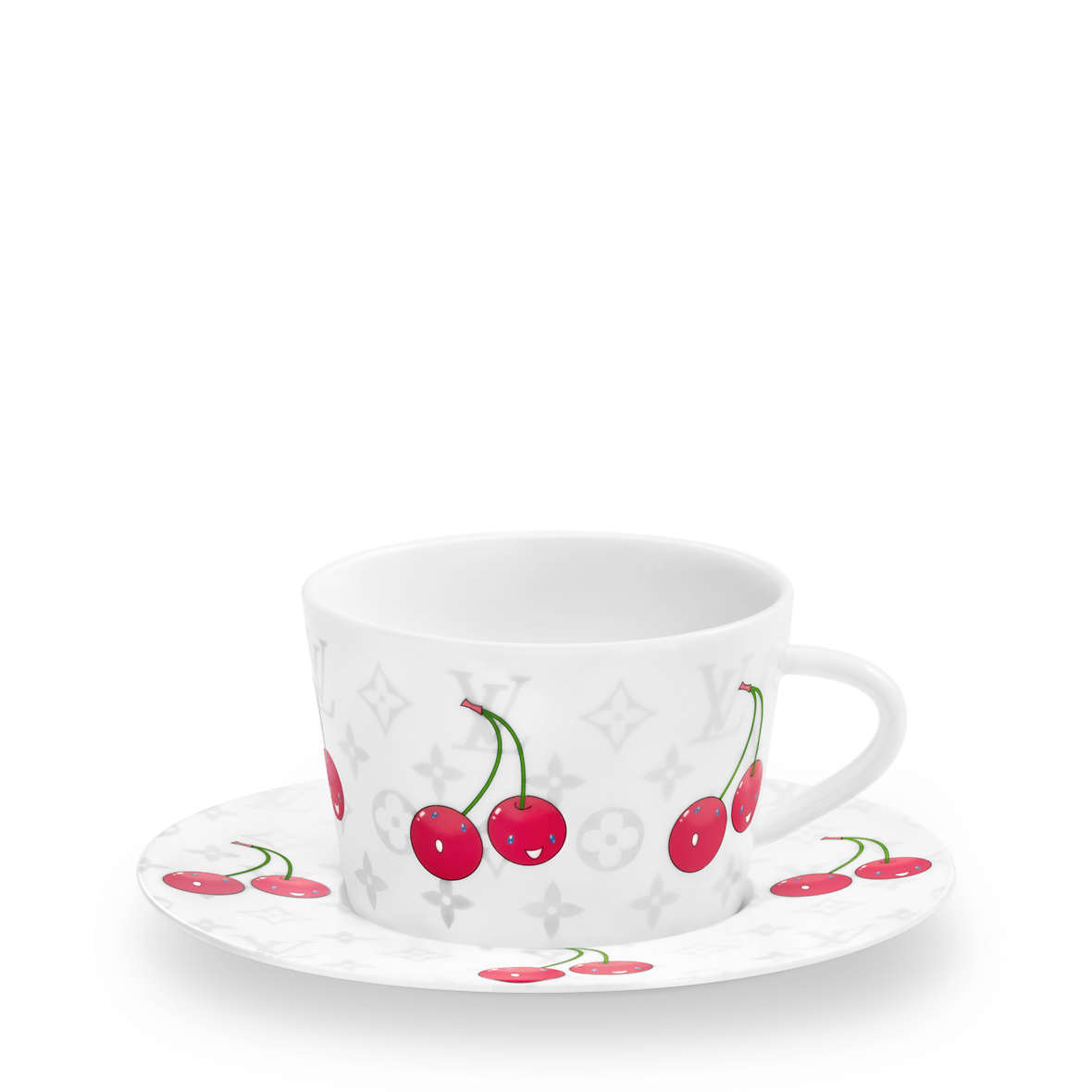 LV x TM Set of 2 Teacups and Saucers Monogram Cerises - Home and Art of ...
