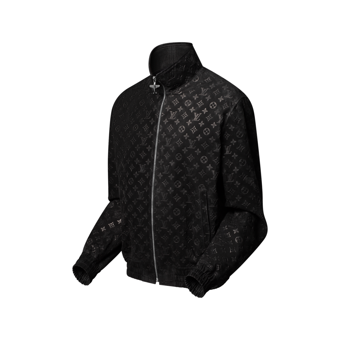 Monogram Debossed Suede Tracksuit Jacket - High-End Ready-to-Wear ...
