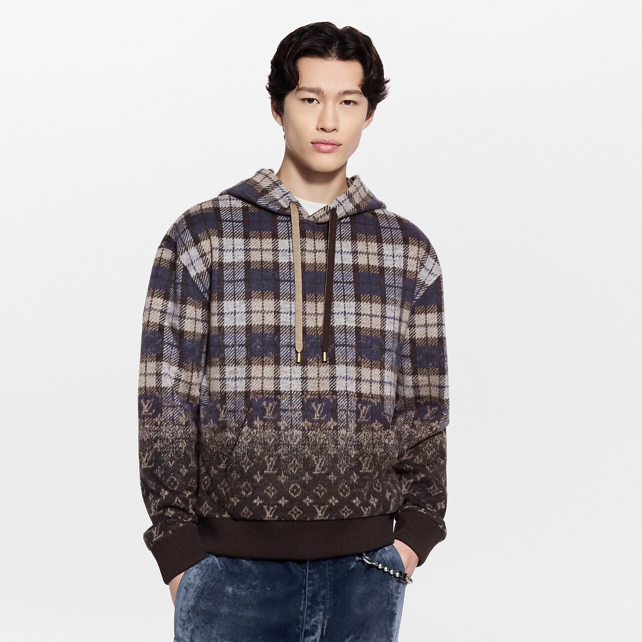 Monogram Faded Plaid Hoodie - For Men | LOUIS VUITTON