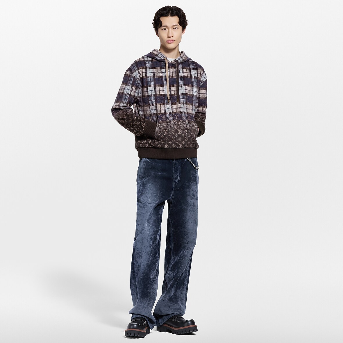 Monogram Faded Plaid Hoodie - For Men | LOUIS VUITTON