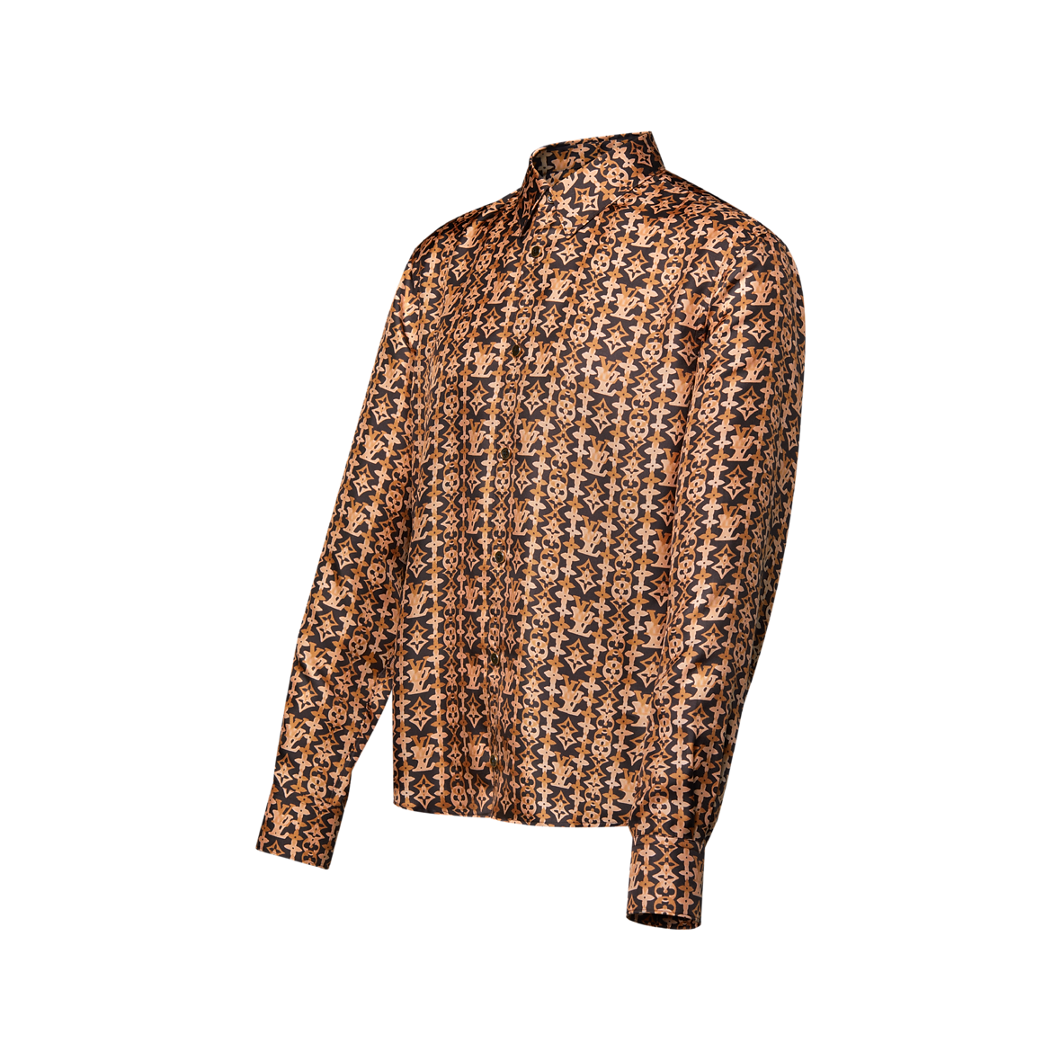 Monogram Printed Long-Sleeved Silk Shirt - Ready to Wear | LOUIS VUITTON