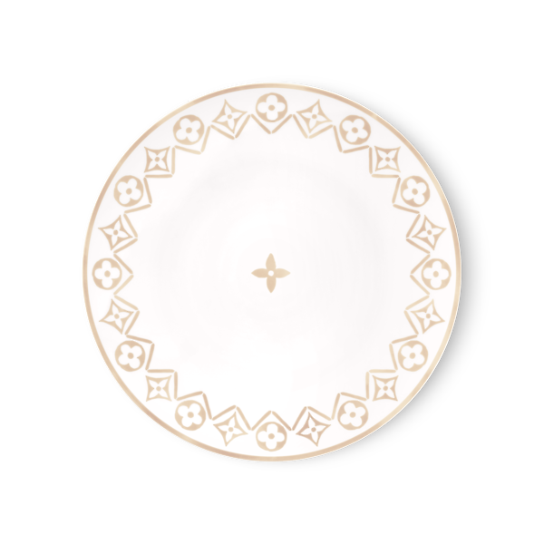Set Of 2 Dinner Plates Monogram Flower Tile - Home and Art of Dining ...