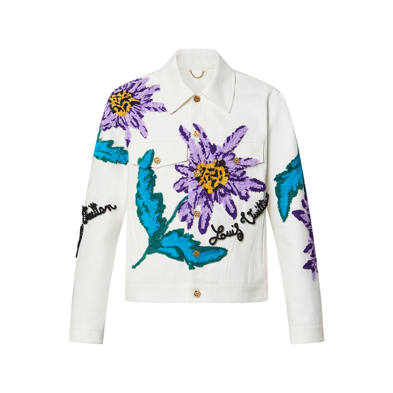 Thistle Embroidered Wavy Denim Jacket - Ready to Wear | LOUIS VUITTON